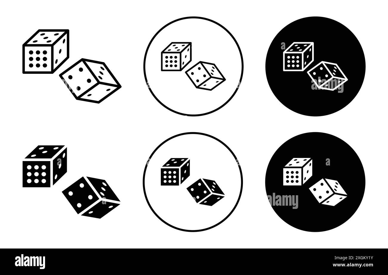 Ludo Dice icon logo sign vector outline in black and white color Stock Vector Image & Art - Alamy