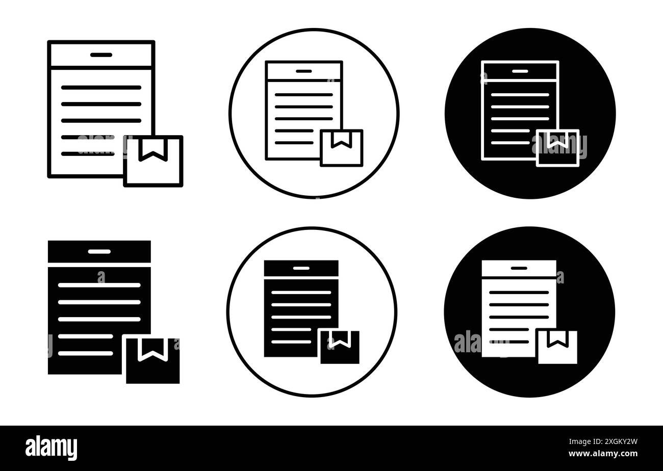 SKU description icon logo sign vector outline in black and white color ...