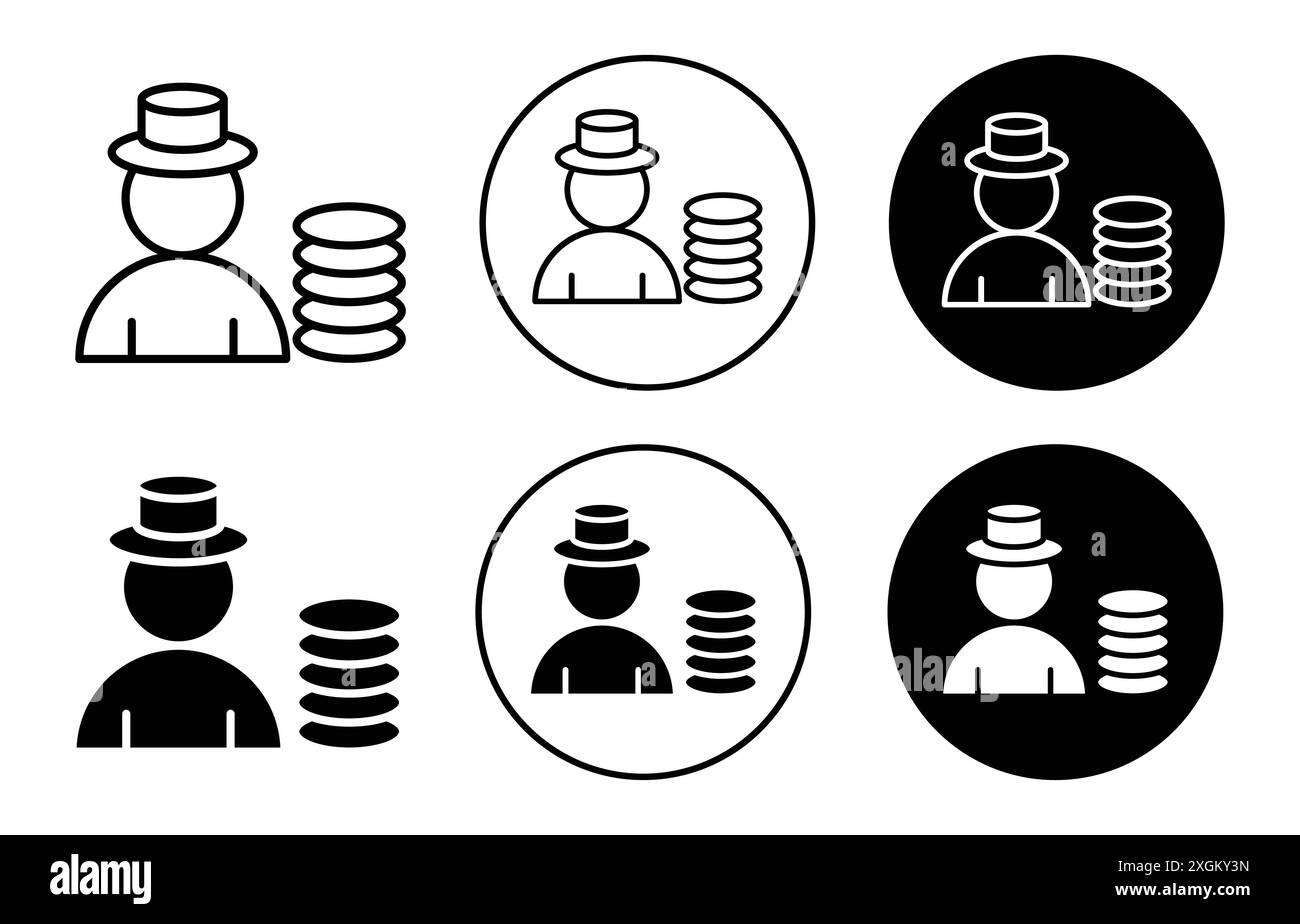 Investor icon logo sign vector outline in black and white color Stock ...