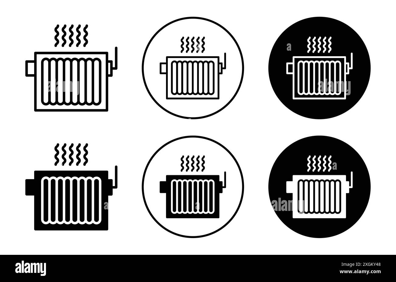 Radiator icon logo sign vector outline in black and white color Stock ...