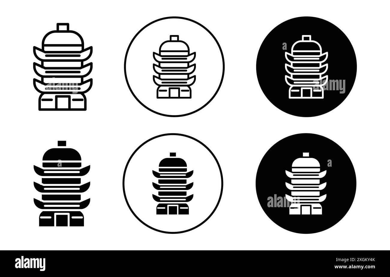 Porcelain Tower of Nanjing icon logo sign vector outline in black and ...