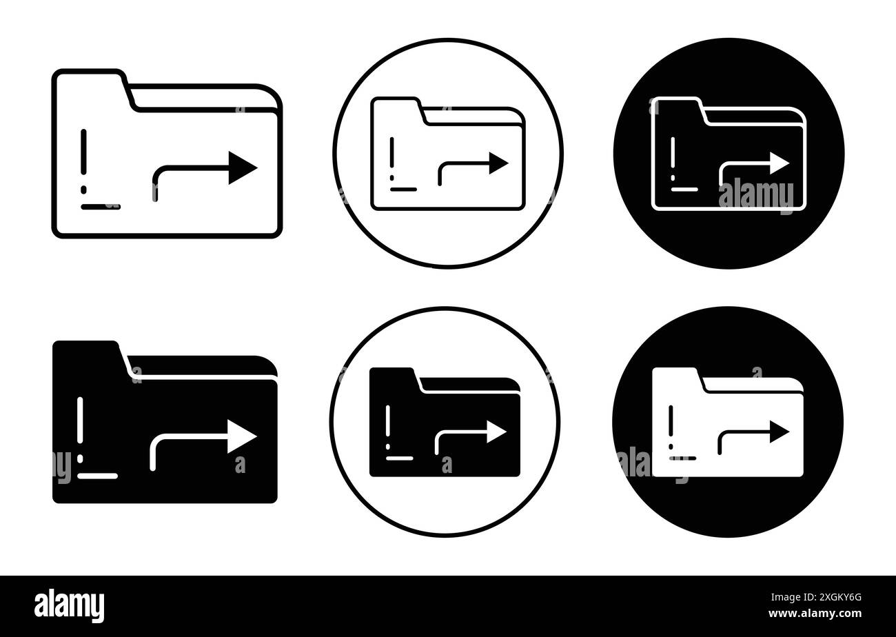 Share folder line icon logo sign vector outline in black and white color Stock Vector Image ...