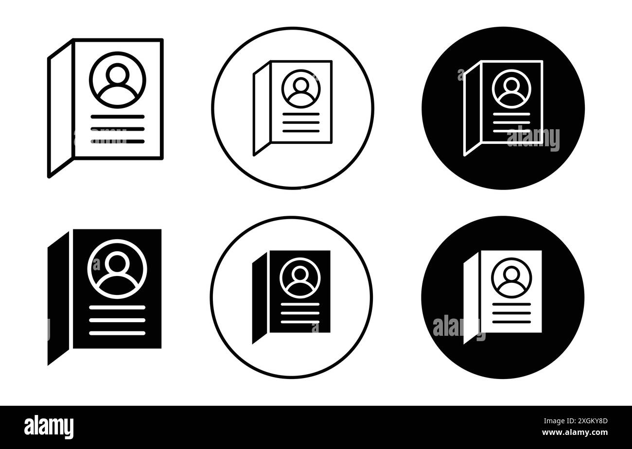Scenario icon logo sign vector outline in black and white color Stock ...