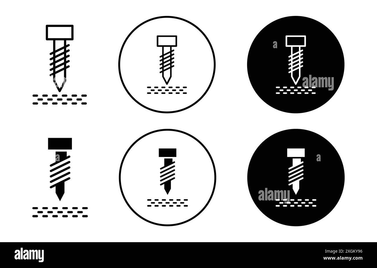 well drilling icon logo sign vector outline in black and white color ...