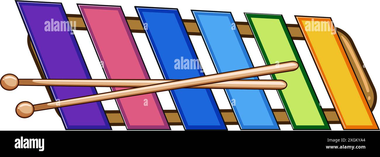 metallophone xylophone cartoon vector illustration Stock Vector Image ...