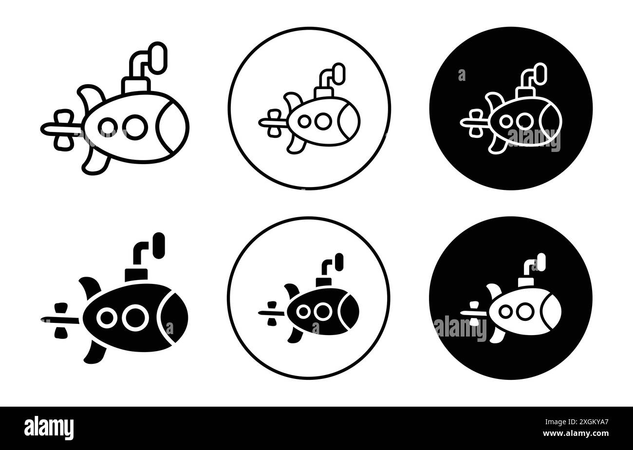 Submarine icon logo sign vector outline in black and white color Stock ... Submarine icon logo sign vector outline in black and white color Stock ...