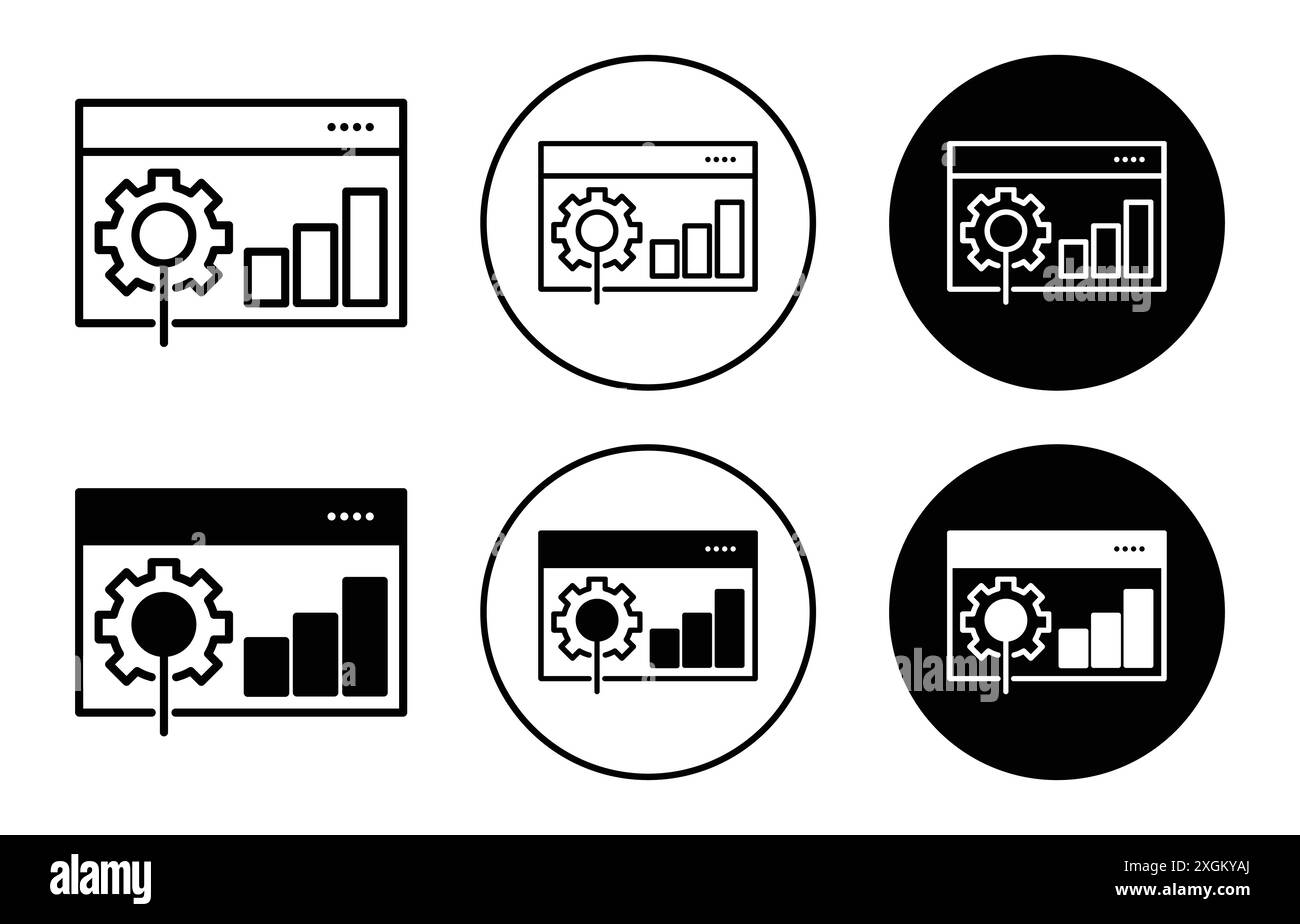 Search engine optimization icon logo sign vector outline in black and ...