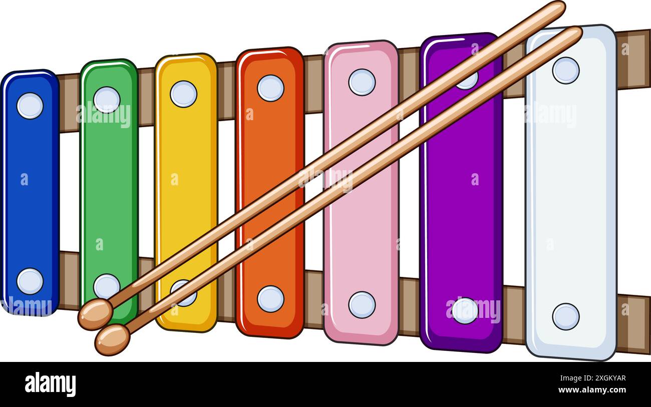 stick xylophone cartoon vector illustration Stock Vector Image & Art ...