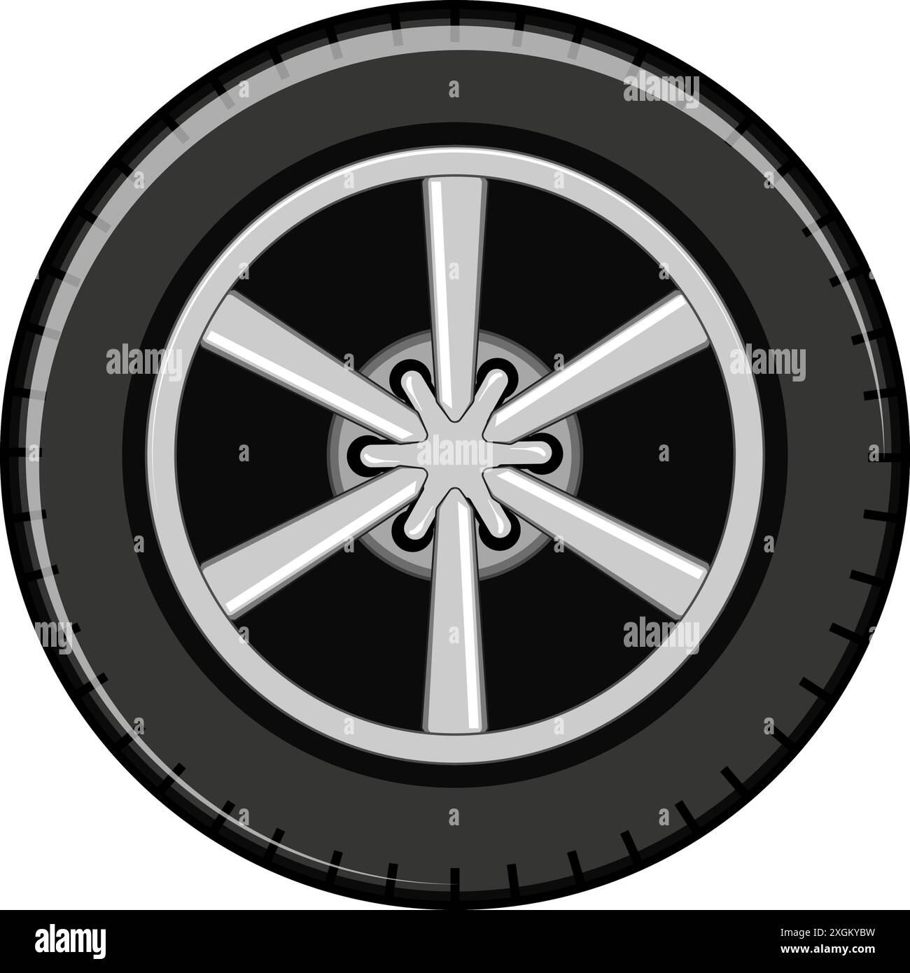 motor wheel car cartoon vector illustration Stock Vector Image & Art ...