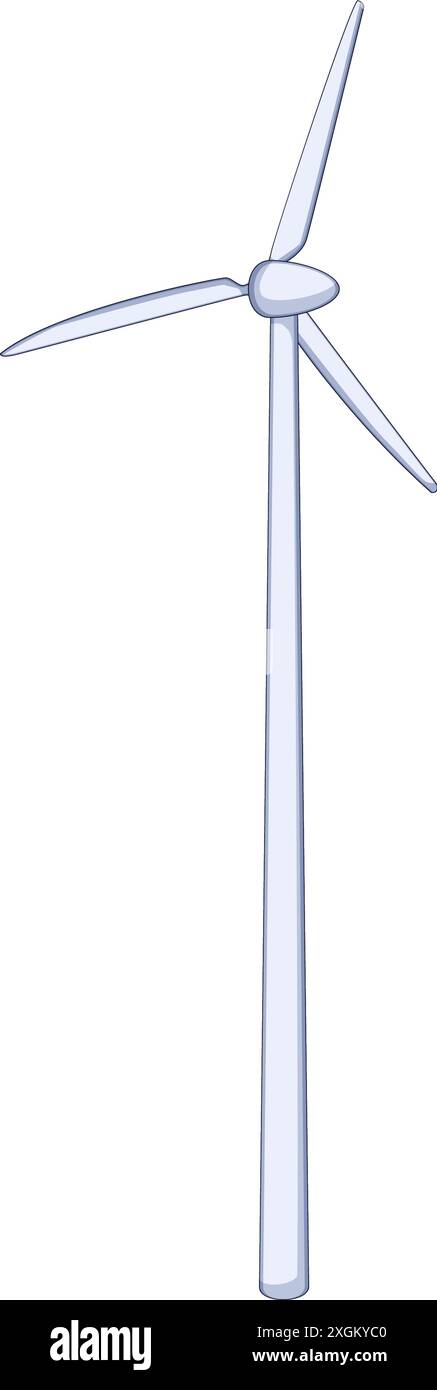 green wind turbine cartoon vector illustration Stock Vector Image & Art ...