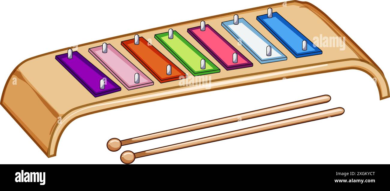 orchestra xylophone cartoon vector illustration Stock Vector Image ...