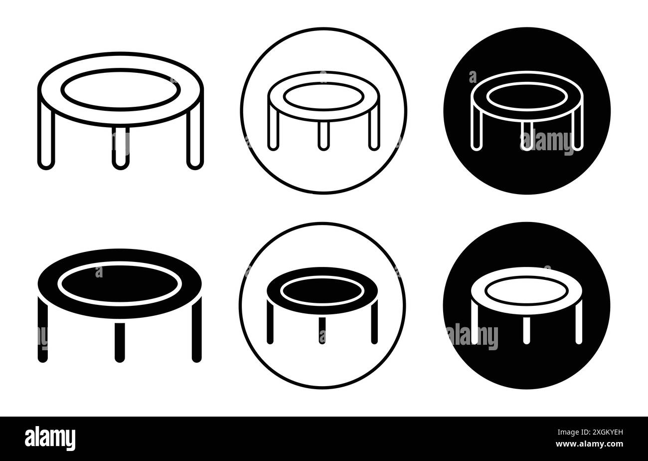 trampoline icon logo sign vector outline in black and white color Stock ...