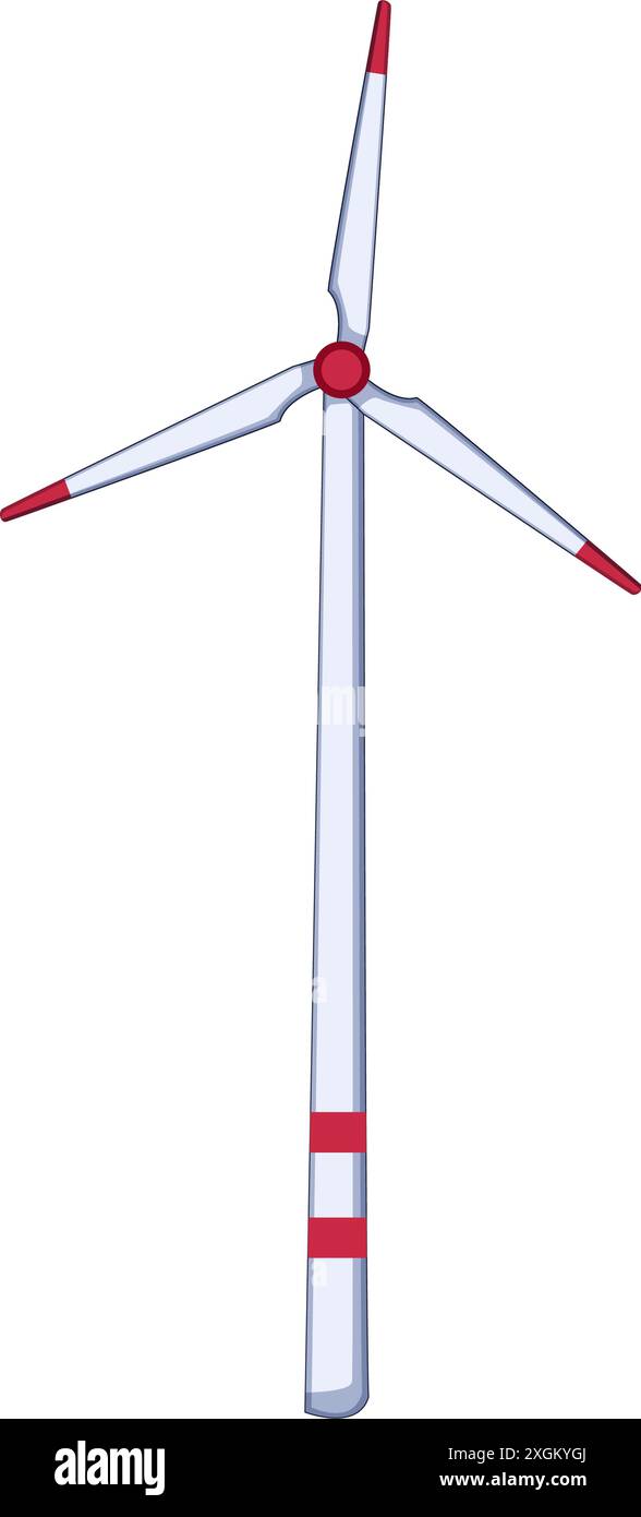power wind turbine cartoon vector illustration Stock Vector Image & Art ...