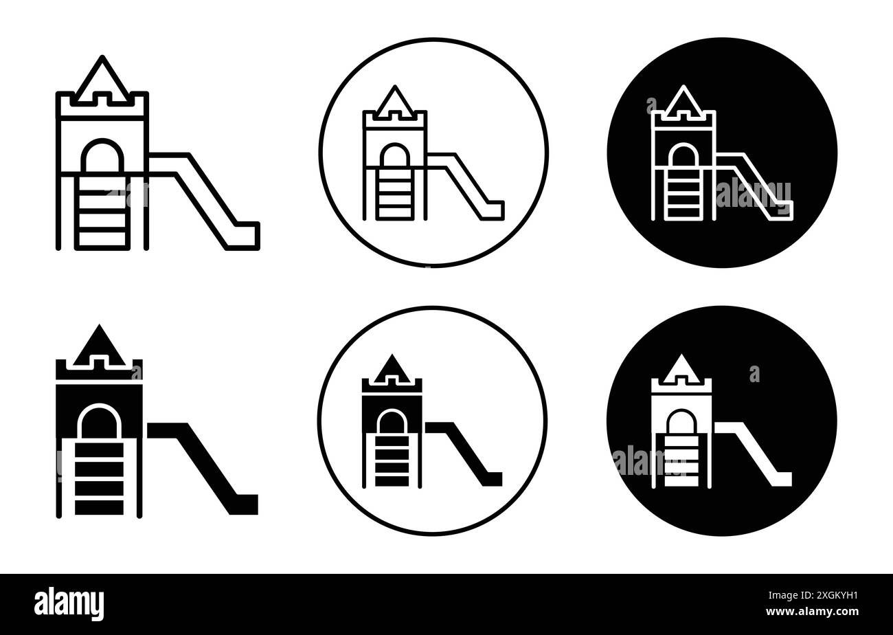 Playground icon logo sign vector outline in black and white color Stock ...