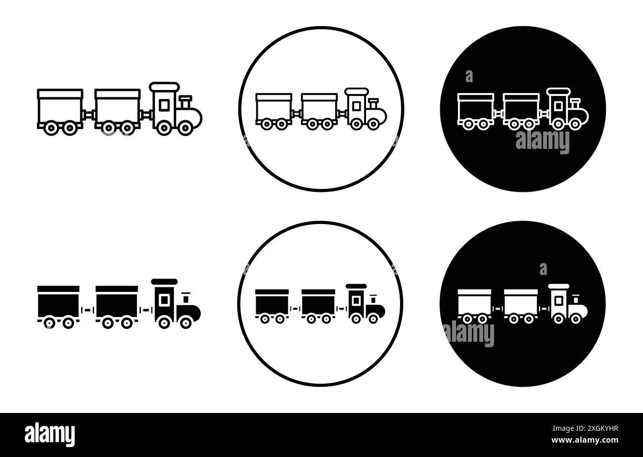 toy train icon logo sign vector outline in black and white color Stock ...