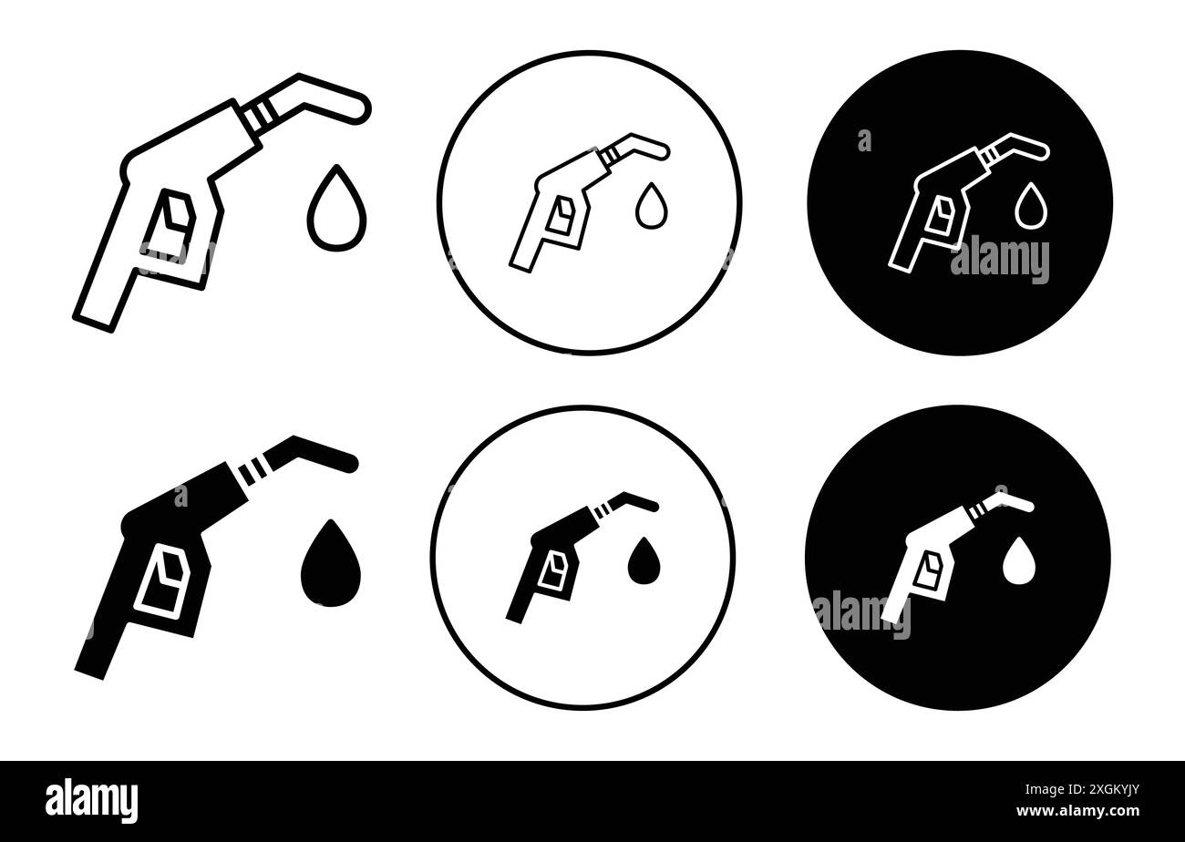 petrol icon logo sign vector outline in black and white color Stock ...