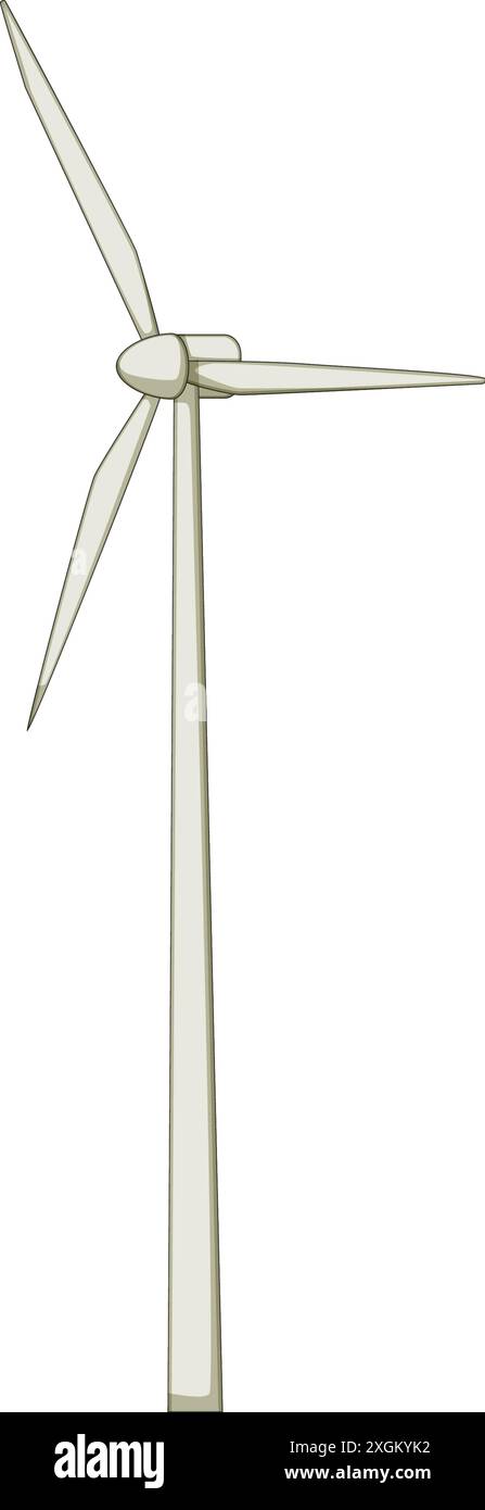 electric wind turbine cartoon vector illustration Stock Vector Image ...