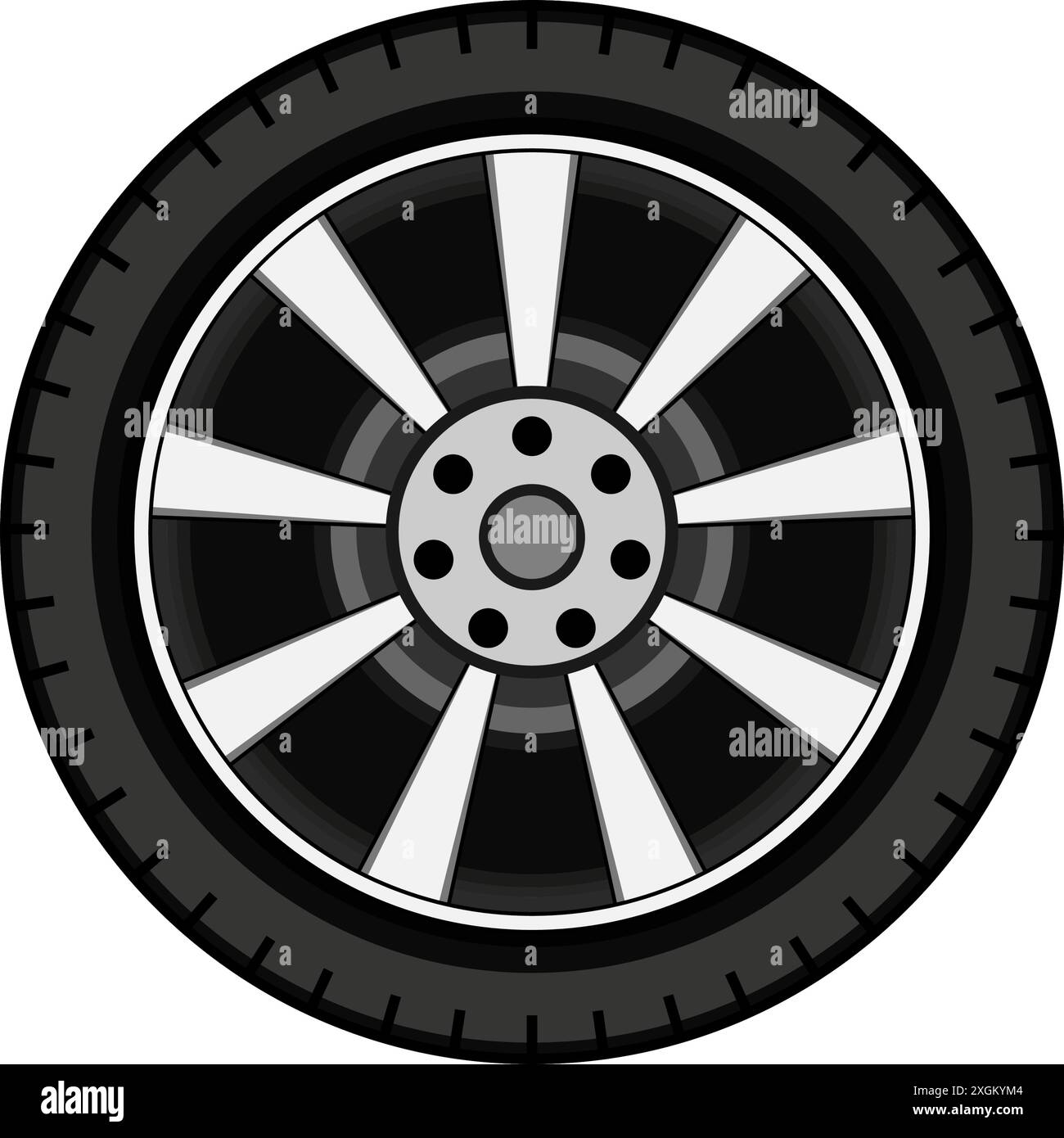 automotive wheel car cartoon vector illustration Stock Vector Image ...
