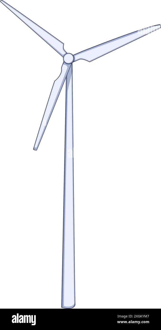 generator wind turbine cartoon vector illustration Stock Vector Image ...