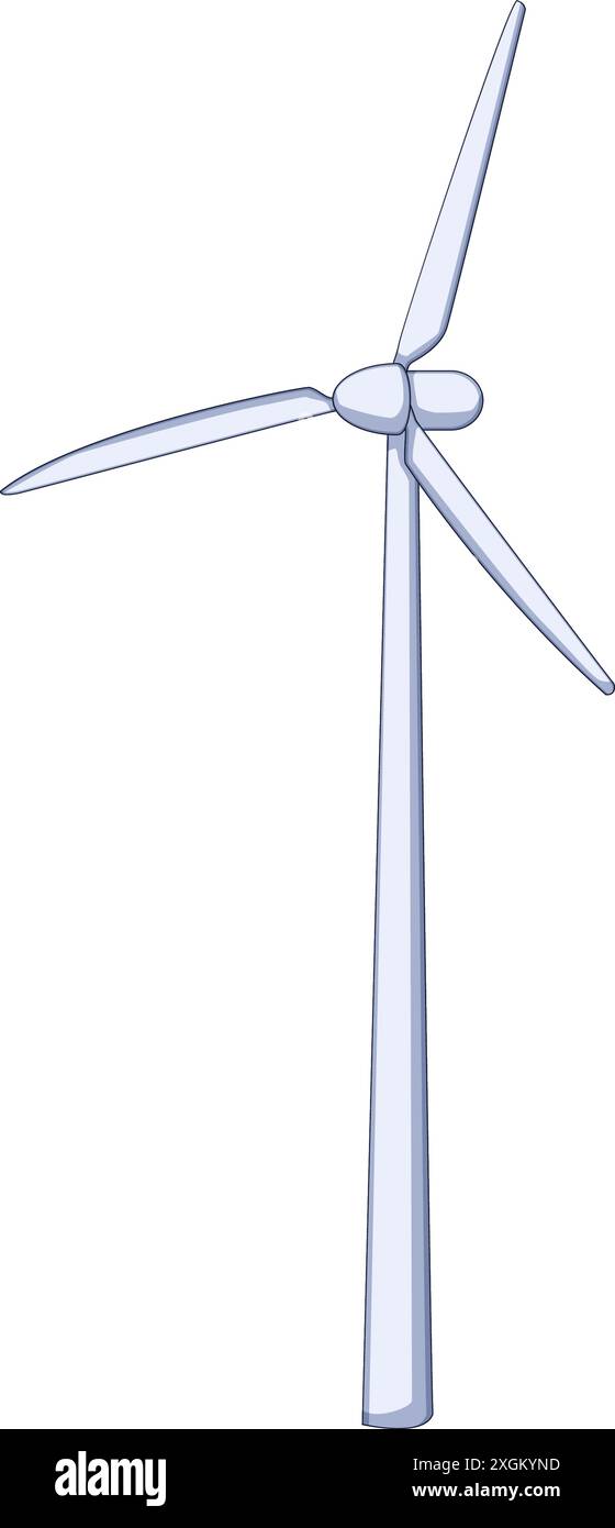 renewable wind turbine cartoon vector illustration Stock Vector Image ...