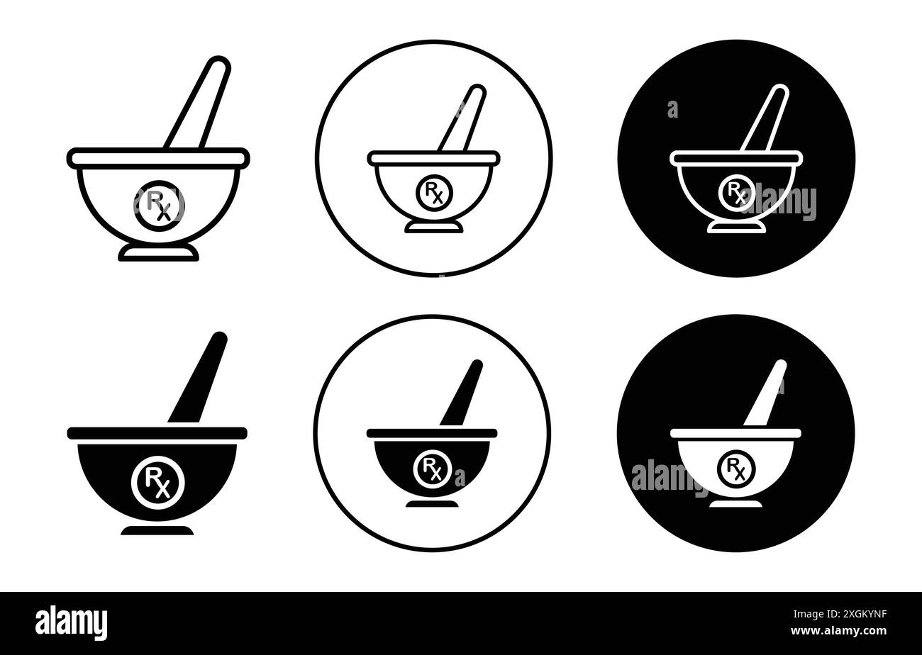 RX icon icon logo sign vector outline in black and white color Stock ...