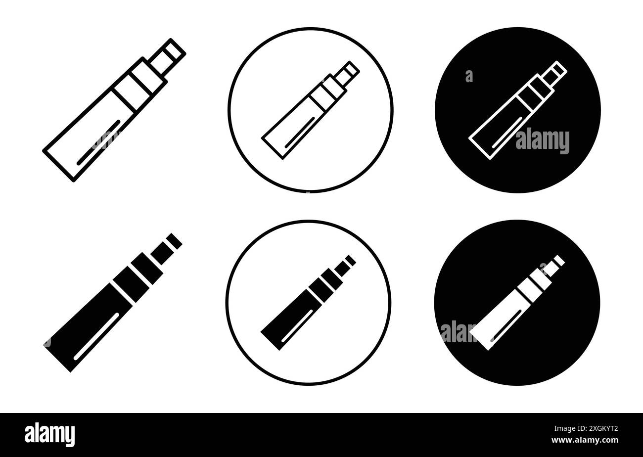 Toothpaste tube icon logo sign vector outline in black and white color ...