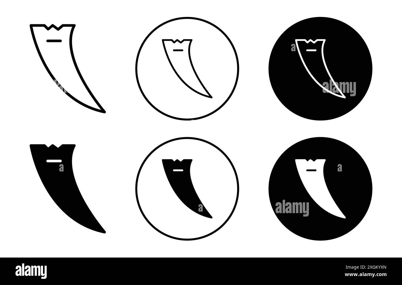 Tusk icon logo sign vector outline in black and white color Stock ...