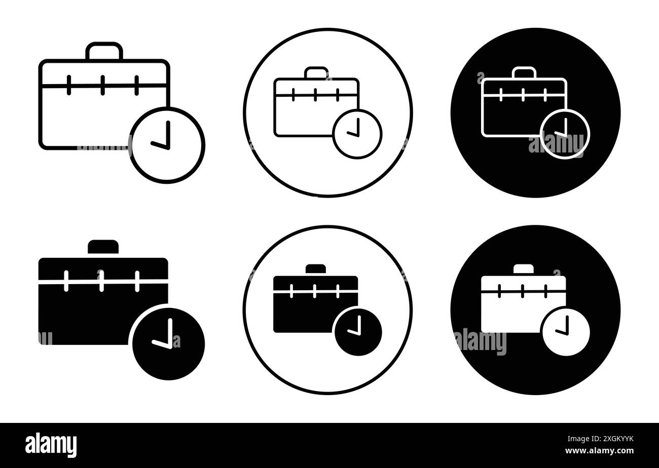 Work experience icon logo sign vector outline in black and white color ...