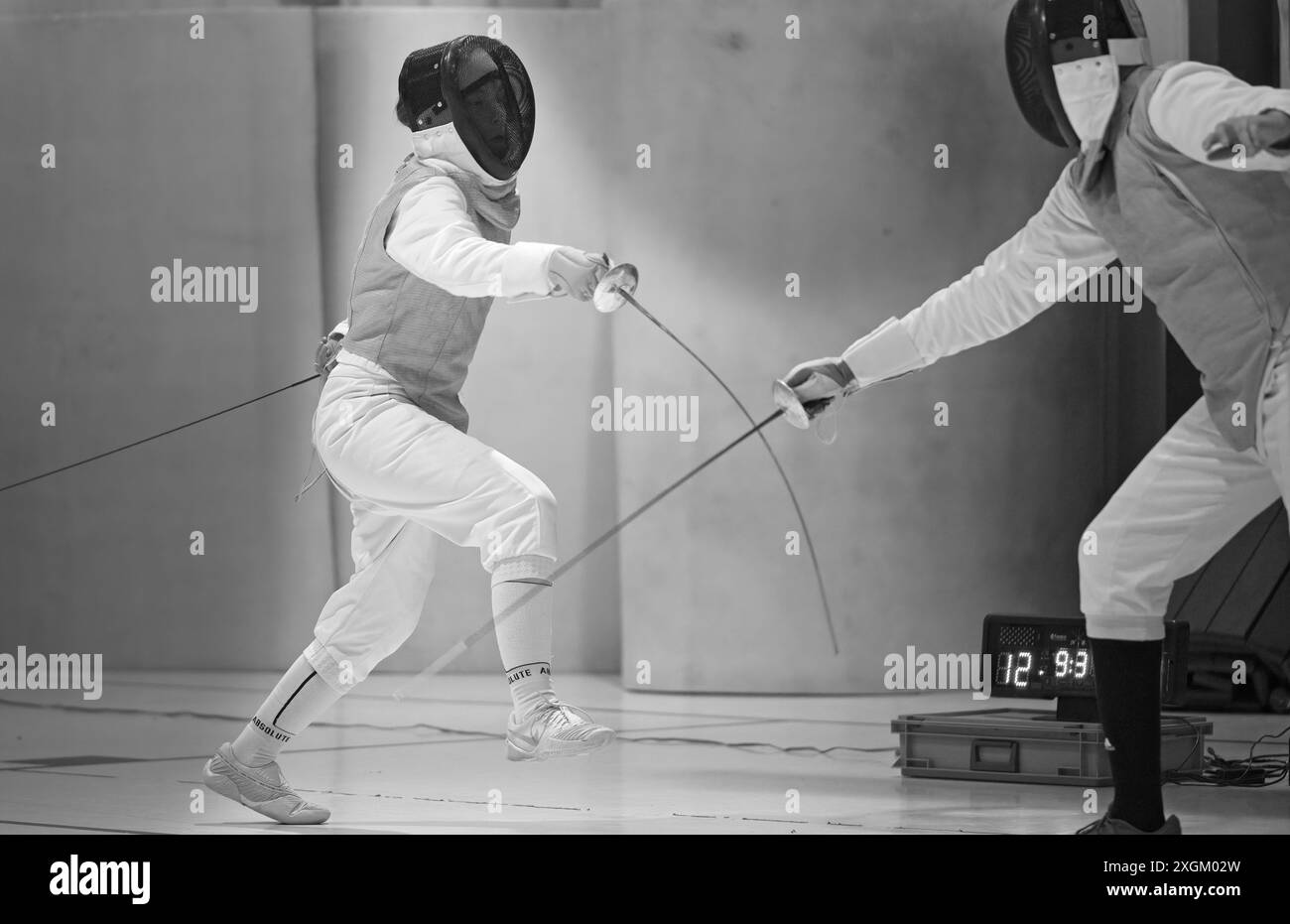 Fencing coach sport Black and White Stock Photos & Images - Alamy