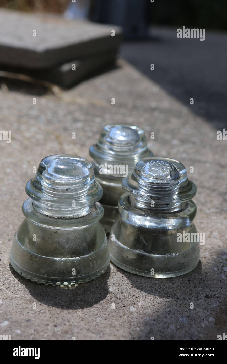 Antique glass insulators hi-res stock photography and images - Alamy