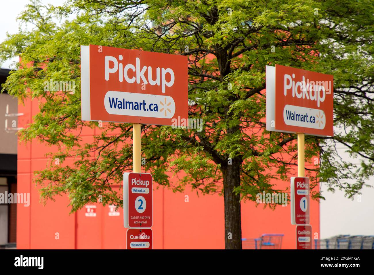 Kanata, Canada - June 2, 2024: Walmart pickup signs. Parking spot for ...