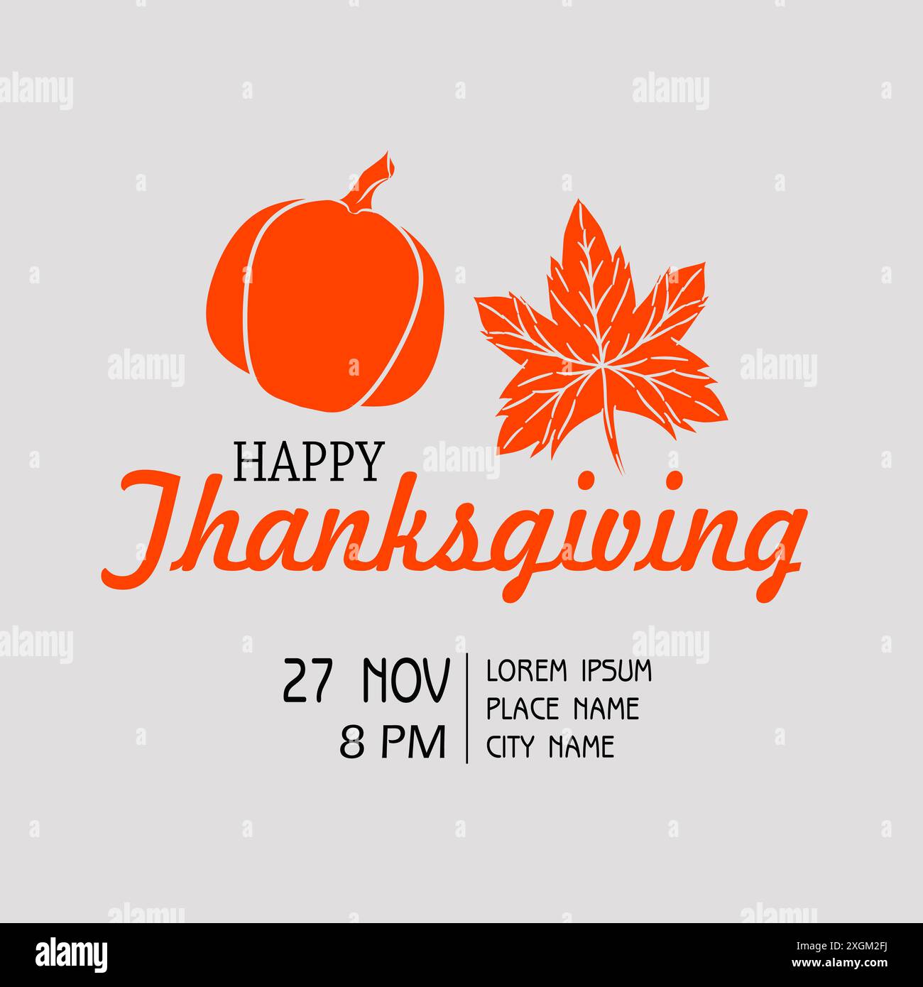 Happy Thanksgiving Background Illustration. Hand drawn typography ...