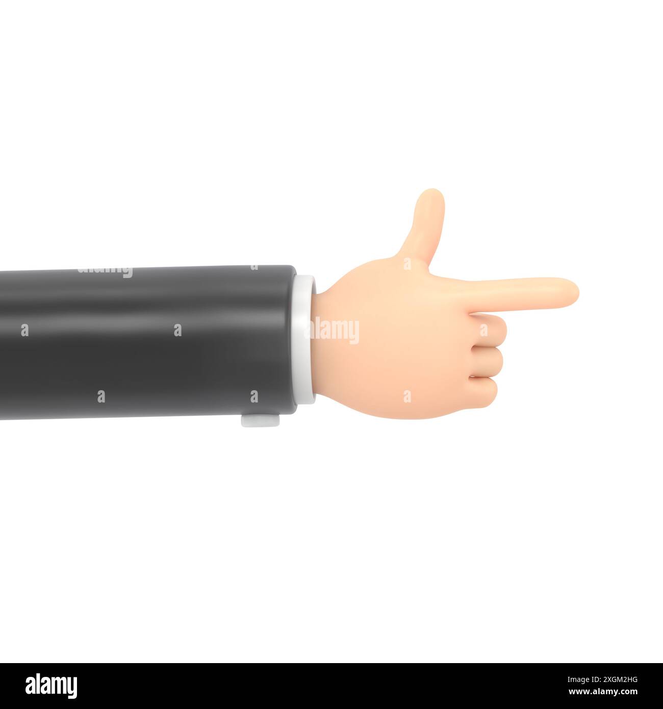Cartoon Gesture Icon Mockup.Cartoon character hand pointing gesture. 3D ...