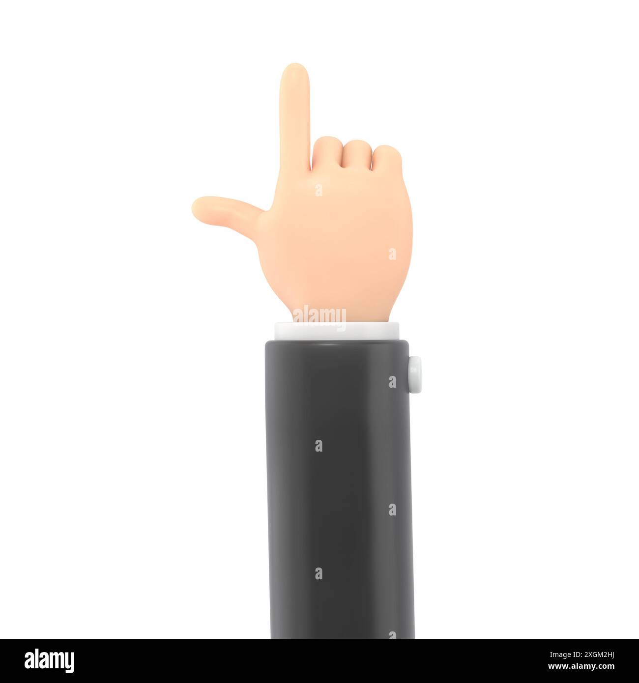 Cartoon Gesture Icon Mockup.Cartoon character hand pointing gesture. 3D ...