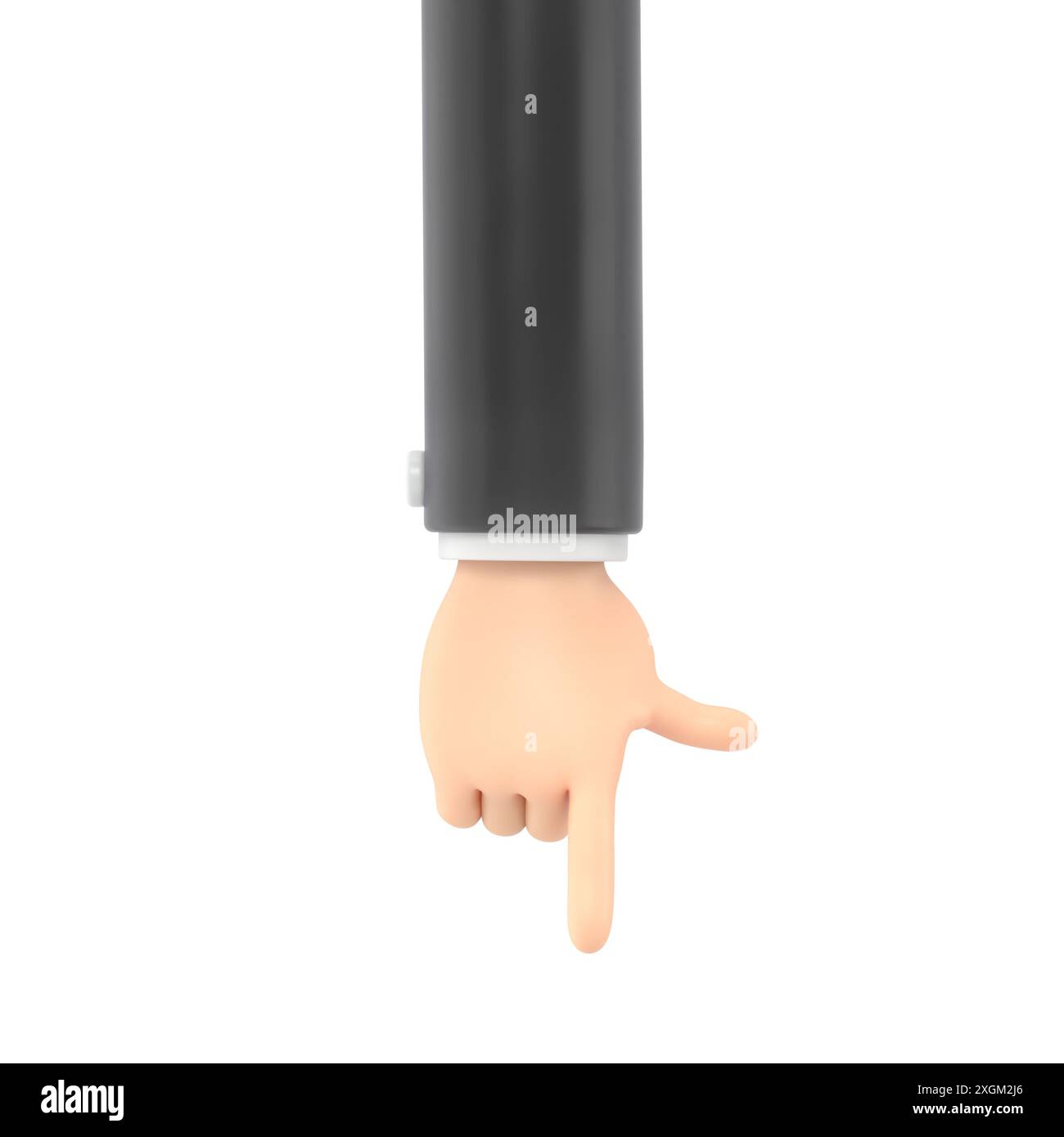 Cartoon Gesture Icon Mockup.Cartoon character hand pointing gesture. 3D ...