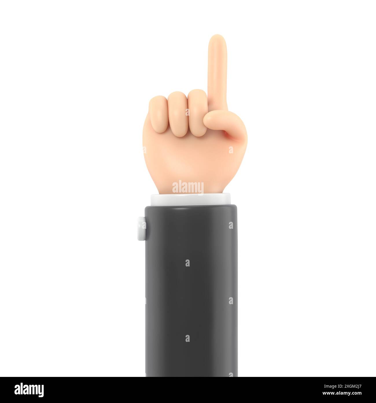 Cartoon Gesture Icon Mockup.Cartoon character hand pointing gesture. 3D ...