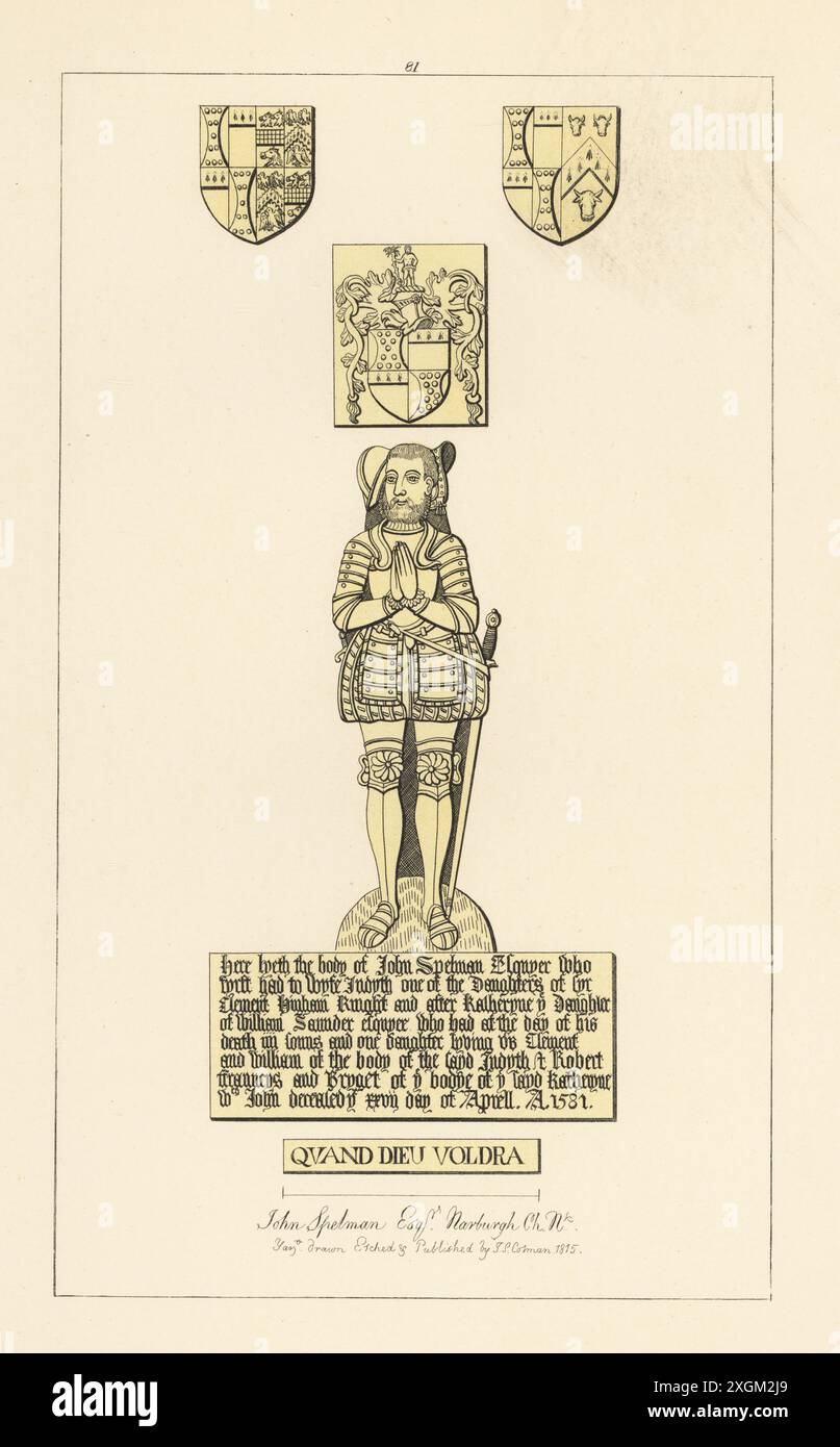 John Spelman Esquire, second son of John Spelman, 1581. In plate armour ...