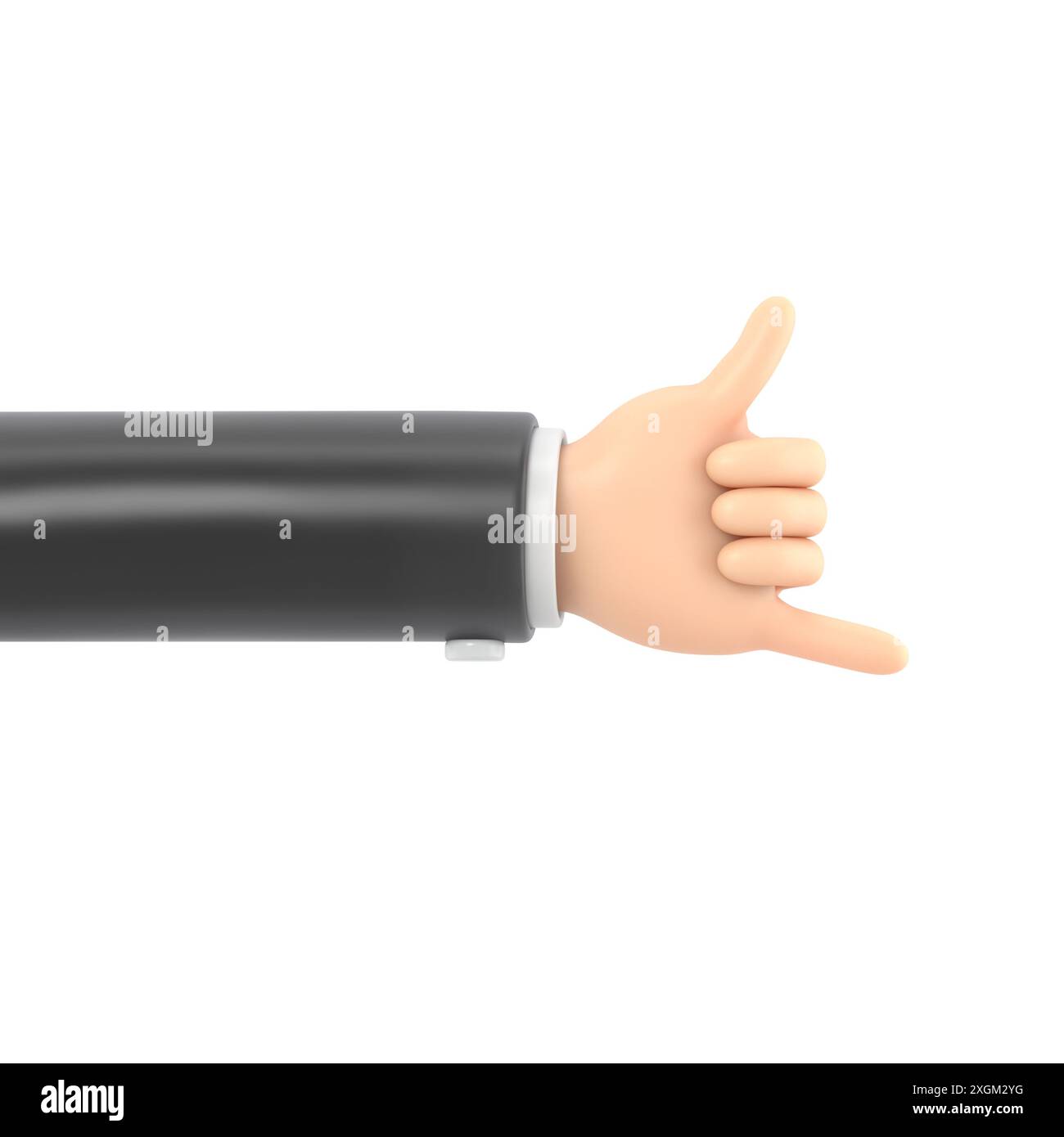 Cartoon Gesture Icon Mockup.3D illustration of hand shows the number ...