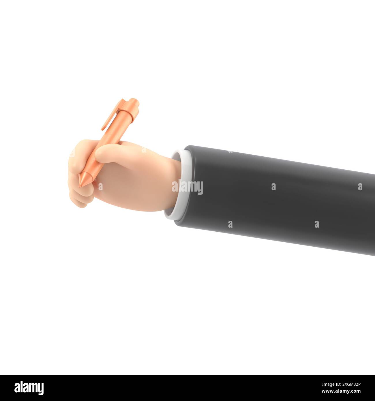 Cartoon Gesture Icon Mockup.The hand holds a pen. A hand with an office ...