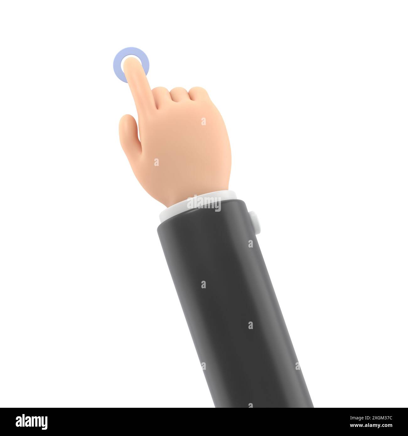 Cartoon Gesture Icon Mockup.3D illustration hand Touch Button Cartoon ...
