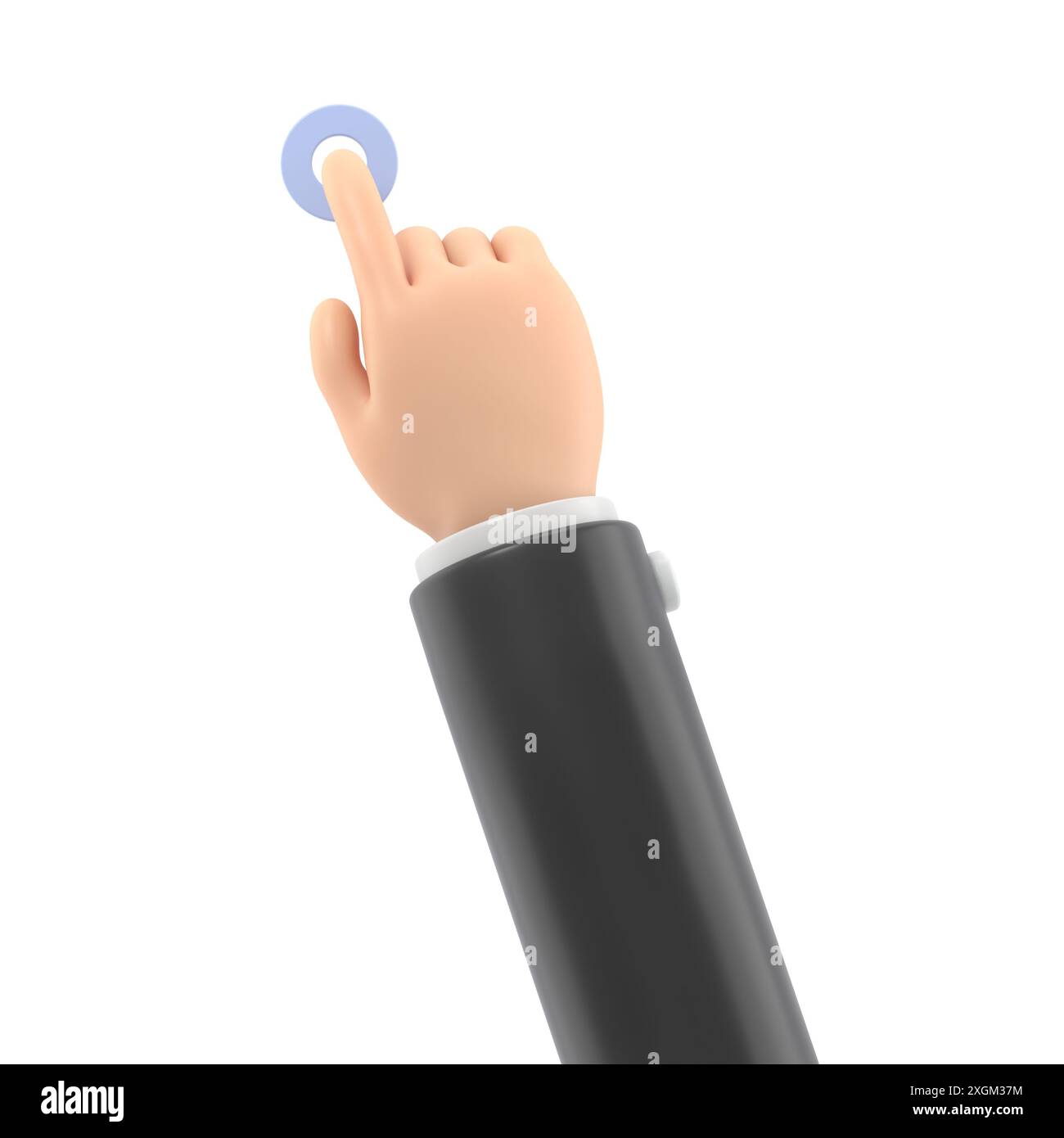 Cartoon Gesture Icon Mockup.3D illustration hand Touch Button Cartoon ...