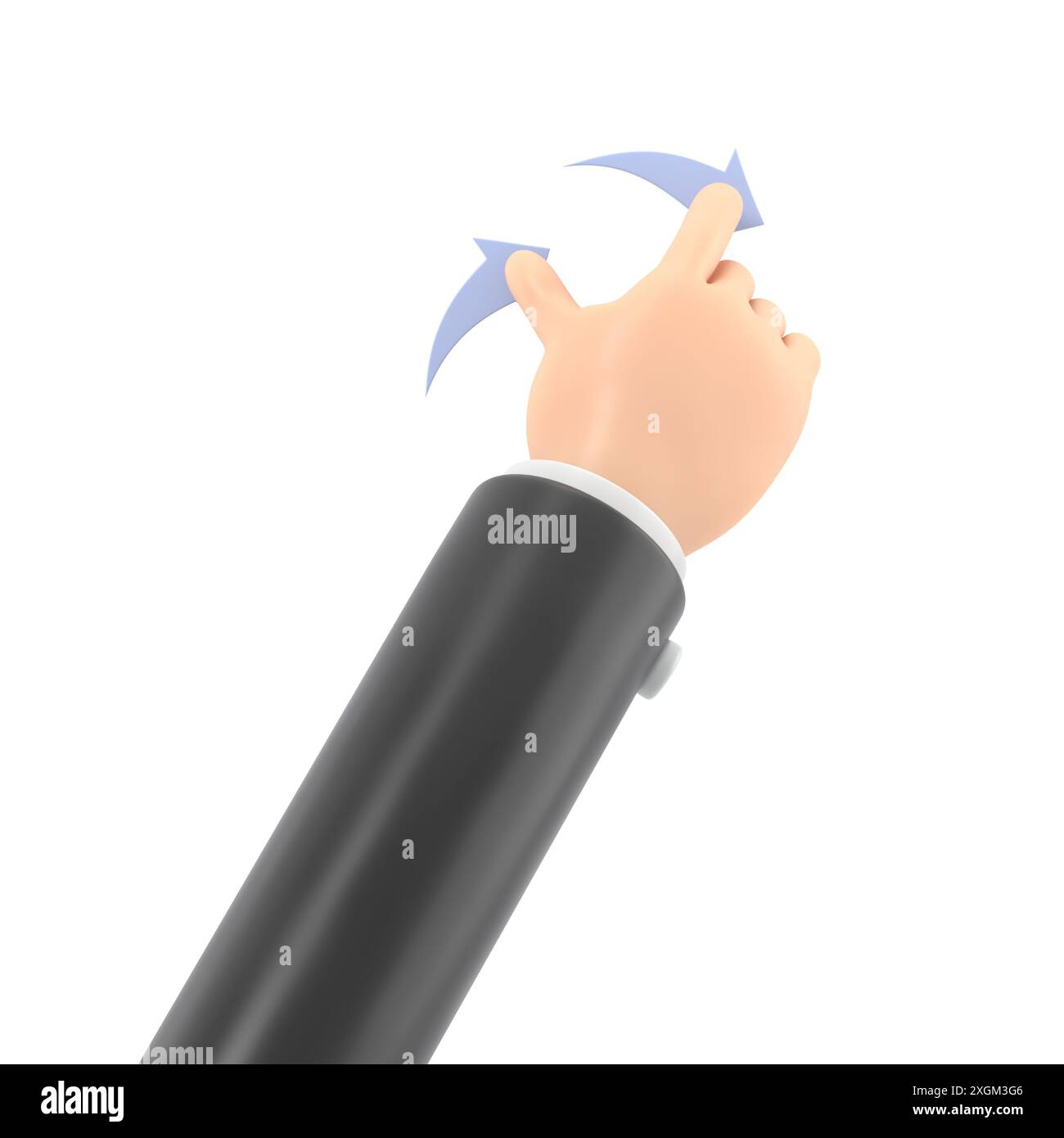 Cartoon Gesture Icon Mockup.Touchscreen gesture line icons.3D ...