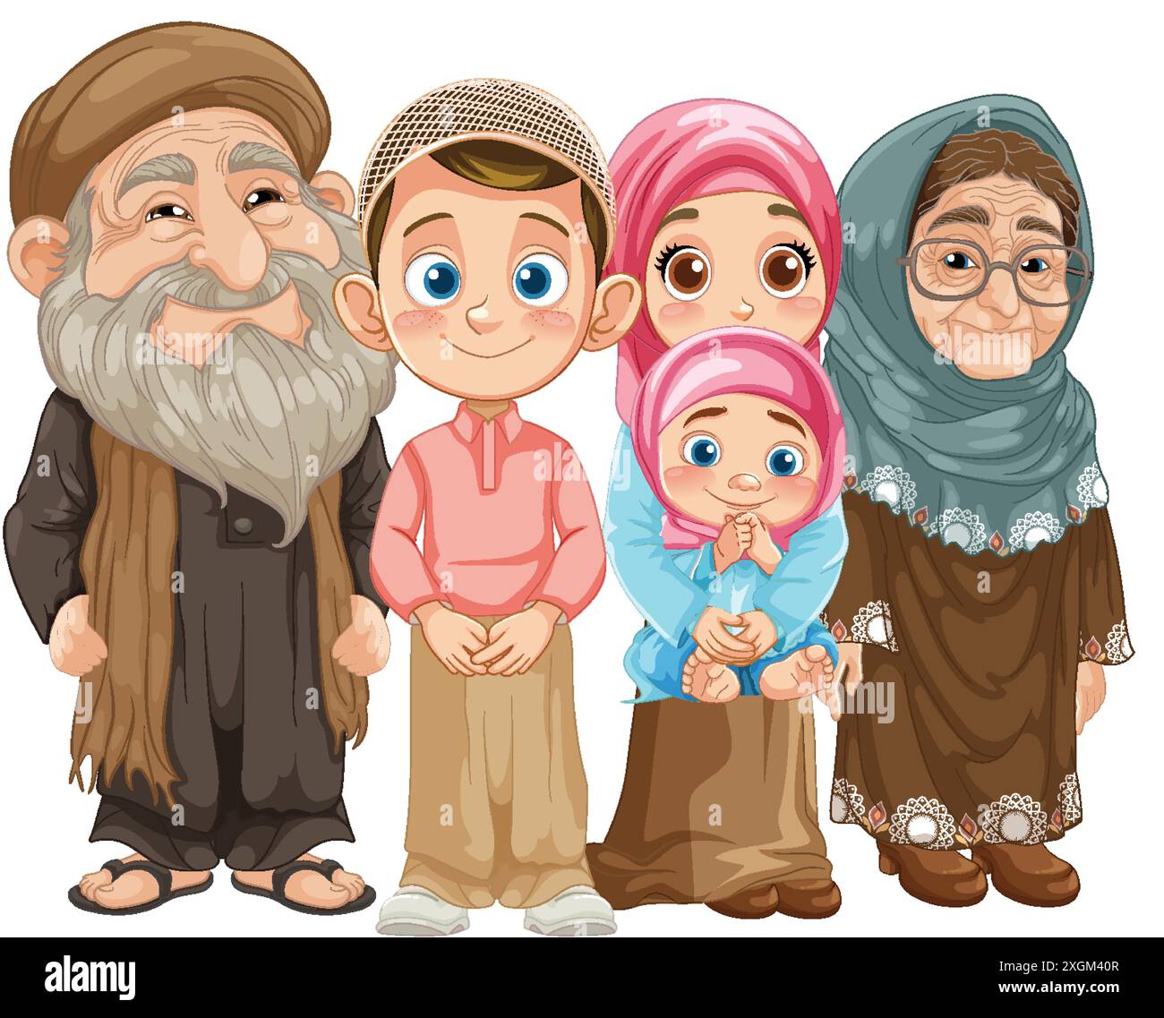 Illustration of a smiling, diverse family Stock Vector Image & Art - Alamy