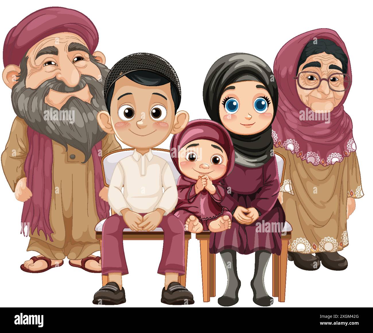 Illustration of a happy, diverse family Stock Vector Image & Art - Alamy