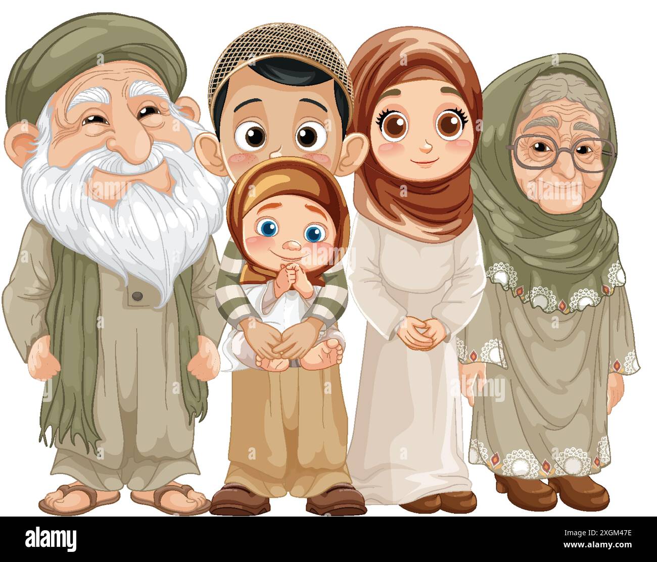 Illustration of a multi-generational family together Stock Vector Image & Art - Alamy