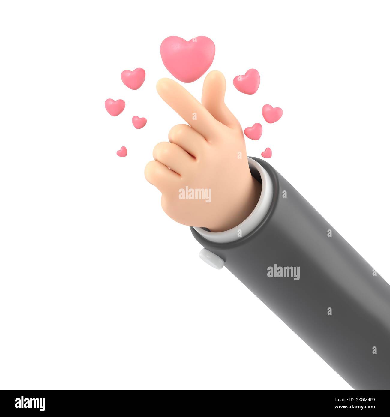 Cartoon Gesture Icon Mockup.Stylized Cartoon 3D Rendering Hand Gesture ...