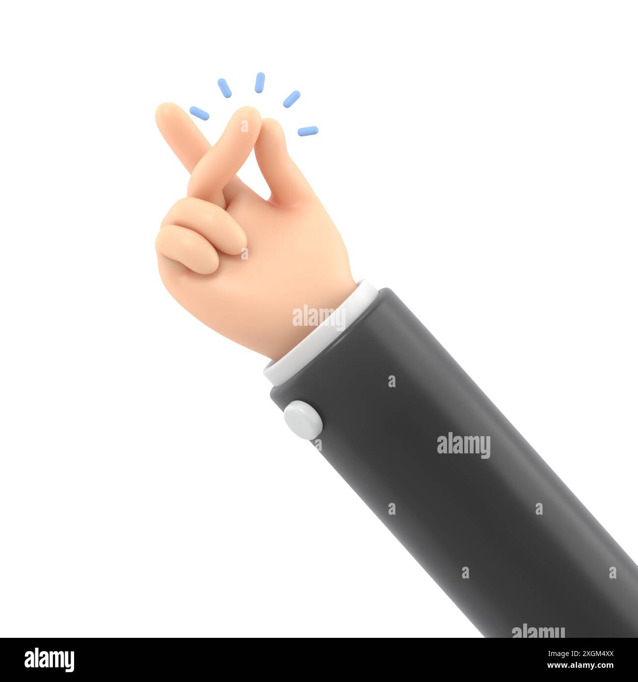 Cartoon Gesture Icon Mockup.Cartoon hand with dark blue sleeves showing ...