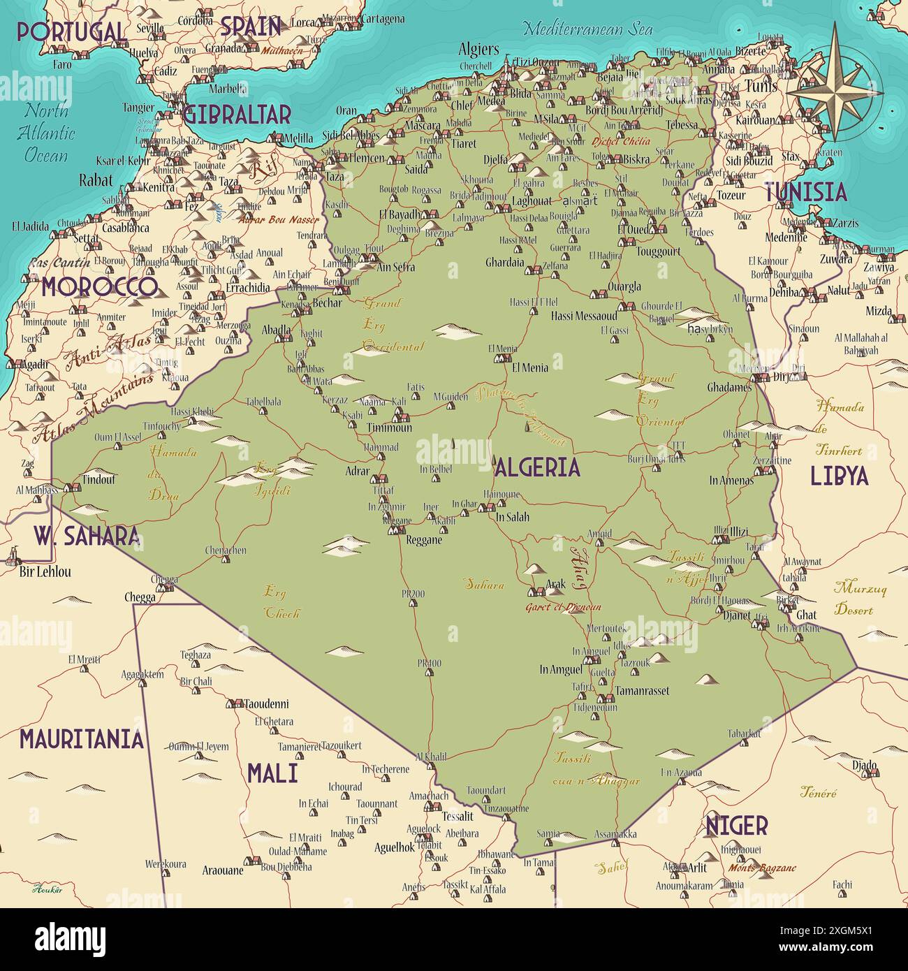 Vintage geographical maps Stock Vector Images - Alamy