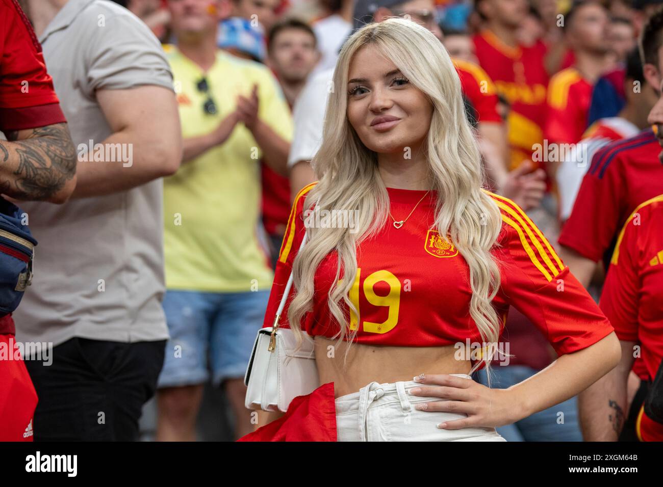 The Spanish fan enjoy the atmosphere during the 2024 UEFA EURO Semi ...