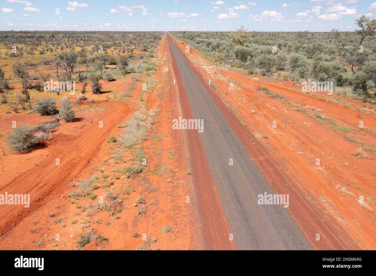 Aerial view of Yowah, an opal mining area in far outback Western ...